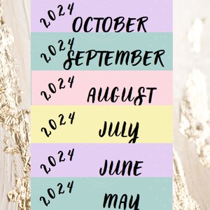 2024 Calendar Pastel Colored Monthly 2024 Calendar Printable, Digital ...