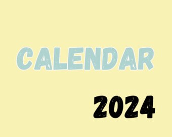 2024 Calendar Pastel Colored Monthly 2024 Calendar Printable, Digital ...