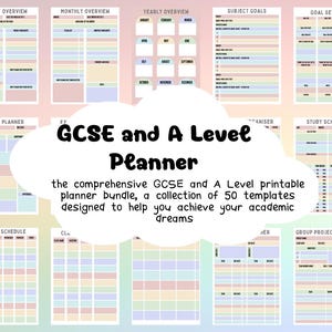 GCSE and A Level Student Digital or Printable Planner | Academic ...
