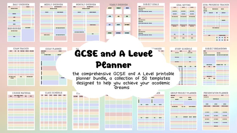 GCSE and A Level Student Digital or Printable Planner | Academic ...