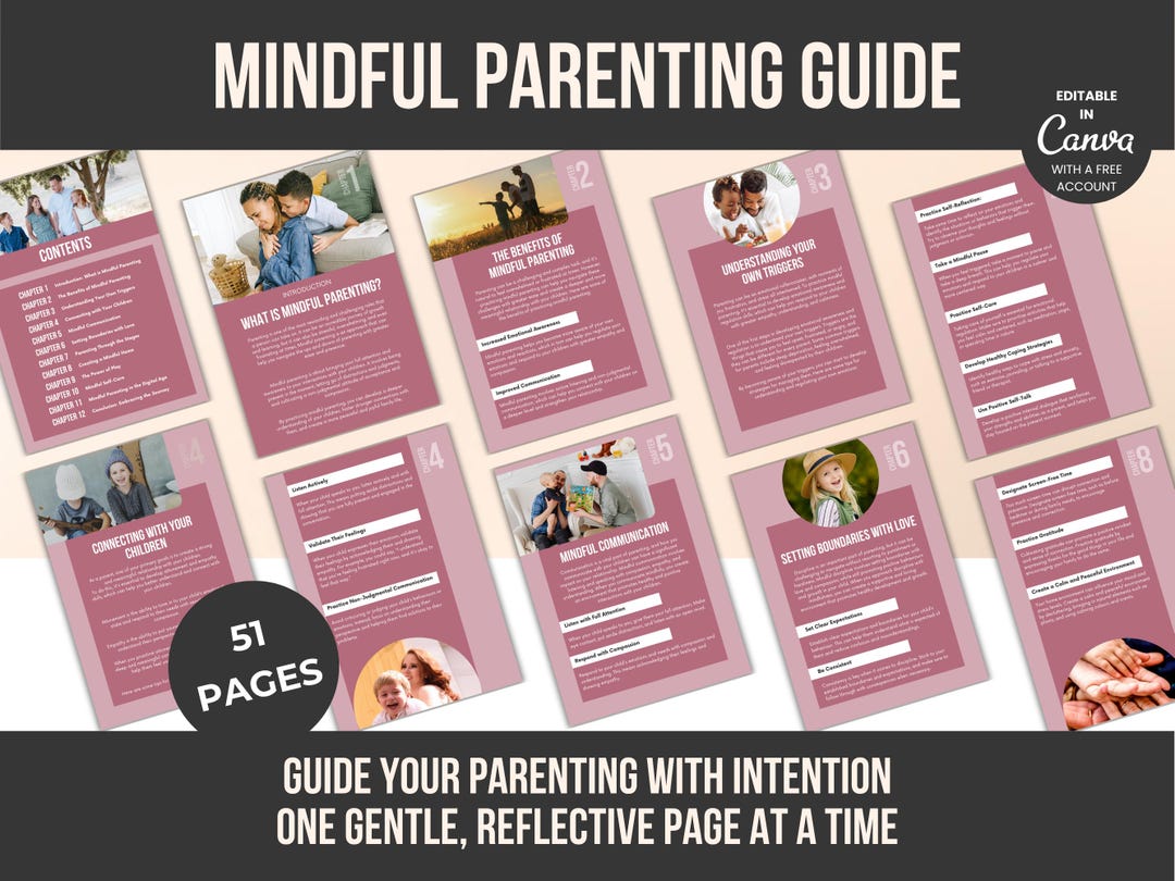 Mindful Parent Guide Printable Canva Template | Conscious Parenting ...