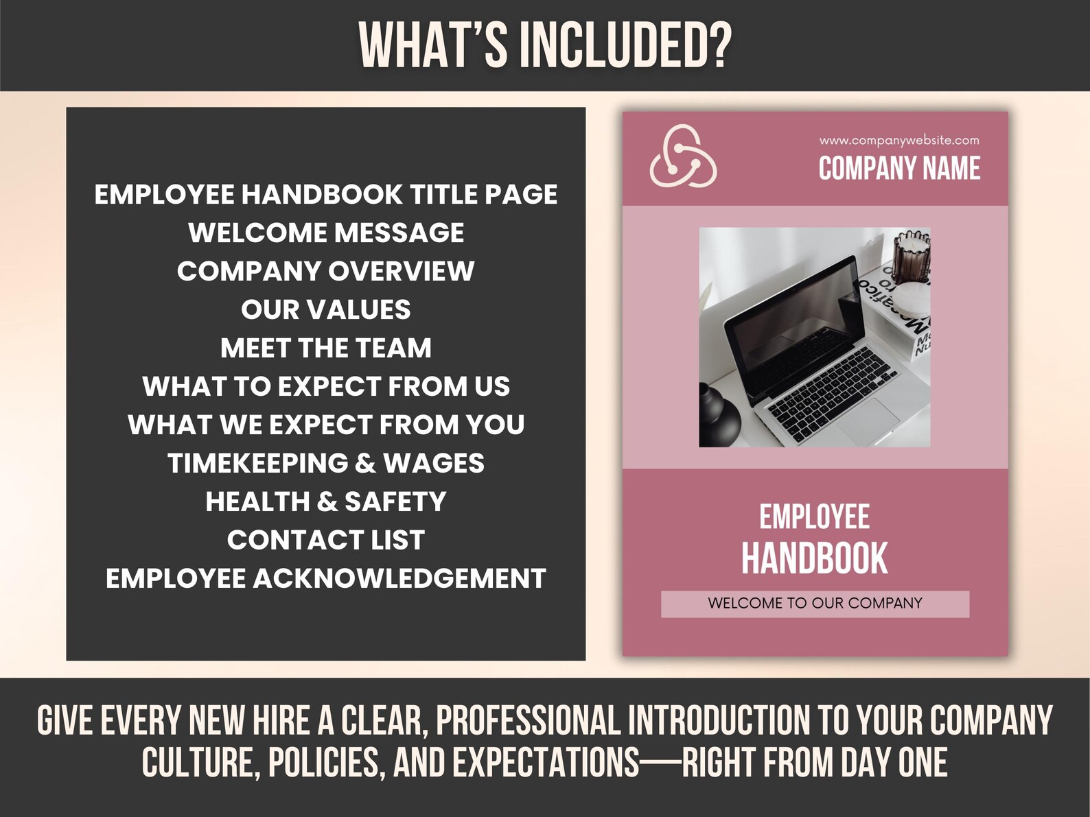 Editable Employee Handbook Template | Company Policy, HR Guide (canva ...