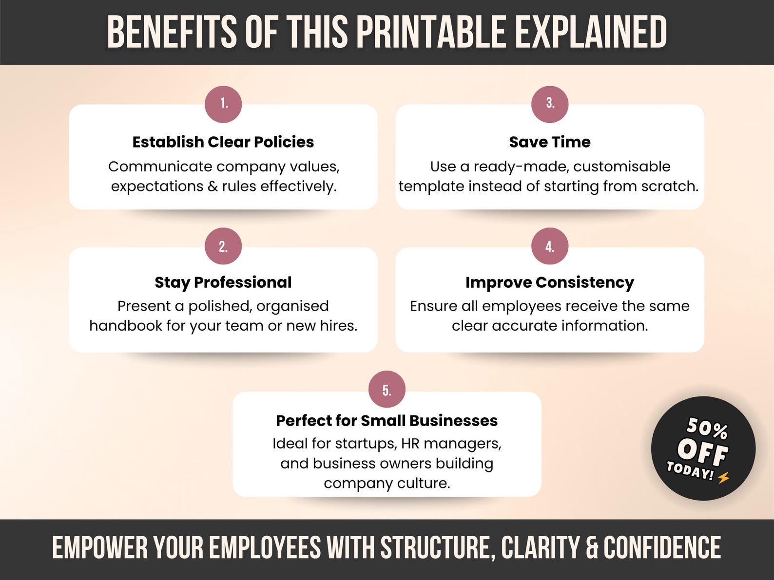 Editable Employee Handbook Template | Company Policy, HR Guide (canva ...