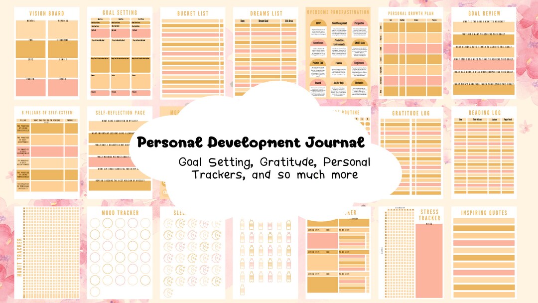 Personal Development Bullet Journal Package Printable Template Personal ...