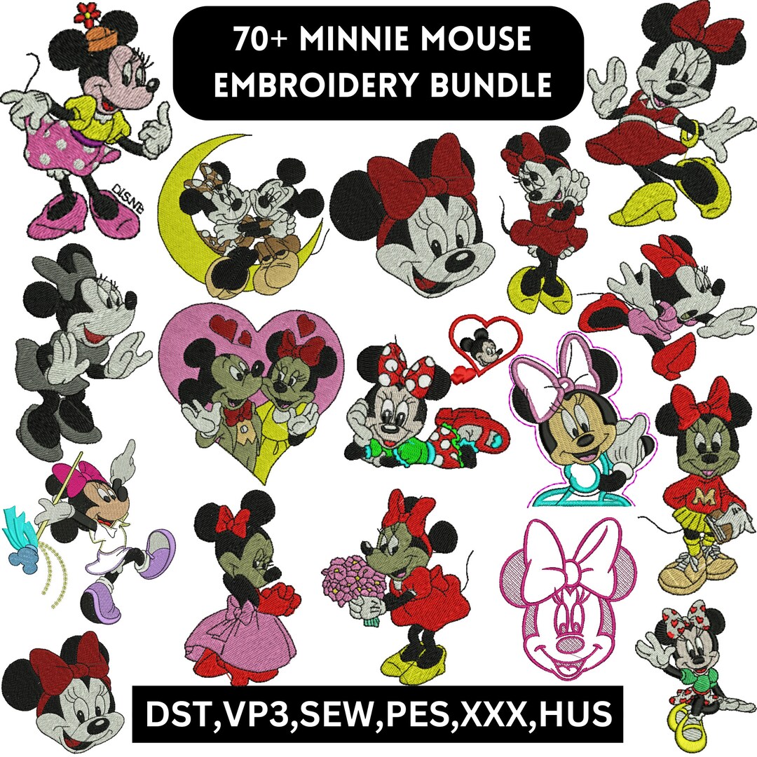 Minnie Mouse Embroidery, Fairy Embroidery, Mickey Mouse Embroidery ...
