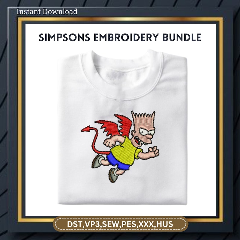 The Simpsons Embroidery Design, Bart Simpson, Simpsons 30 Embroidery ...