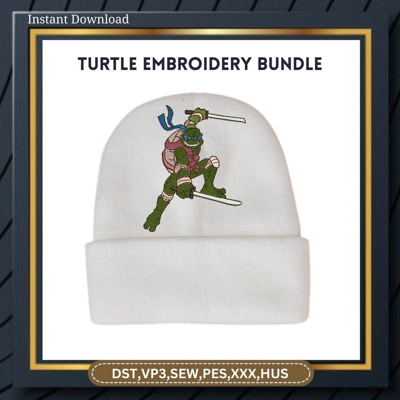 Turtle Embroidery Design, Sea Turtle Embroidery, Ninja Embroidery, Baby ...