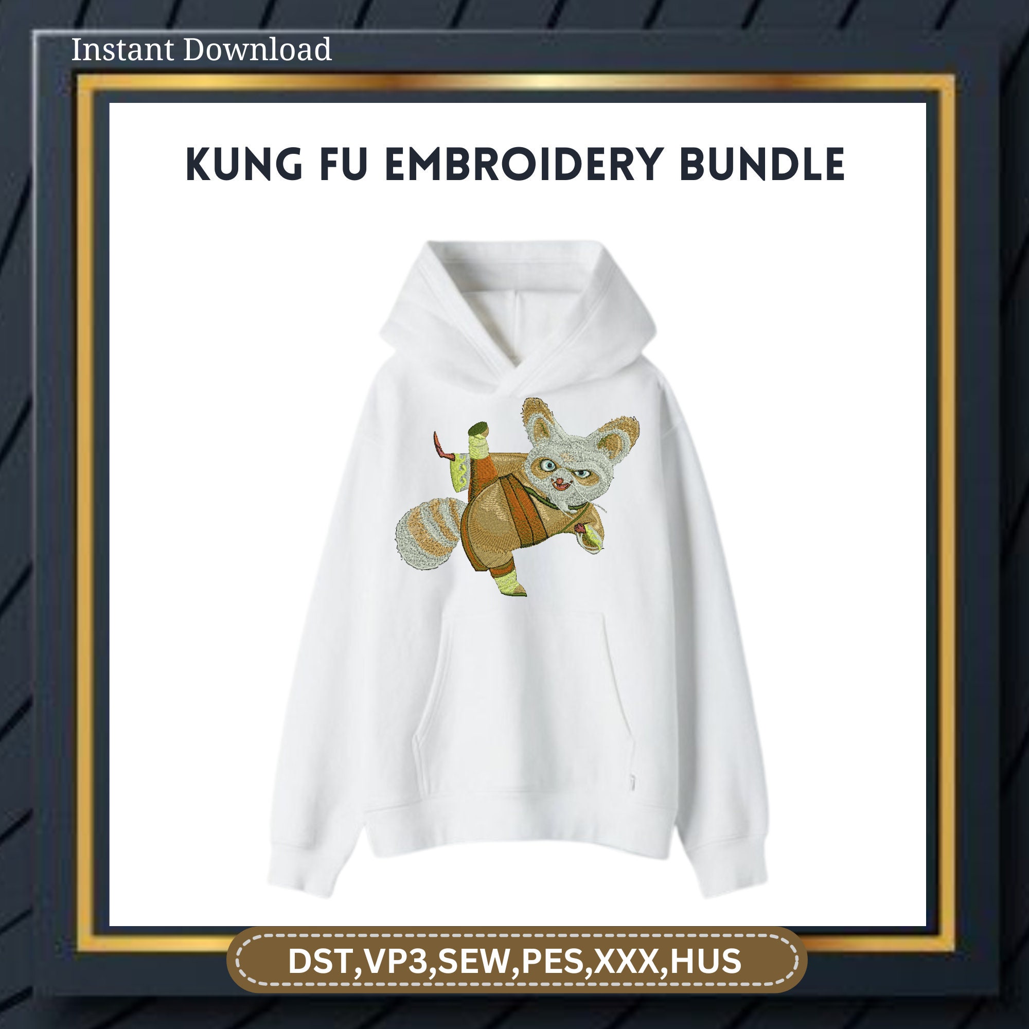 Kung Fu Panda Embroidery Design Cute Panda Machine Embroidery Hugging ...