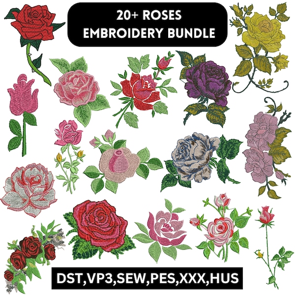 Rose Embroidery - Etsy