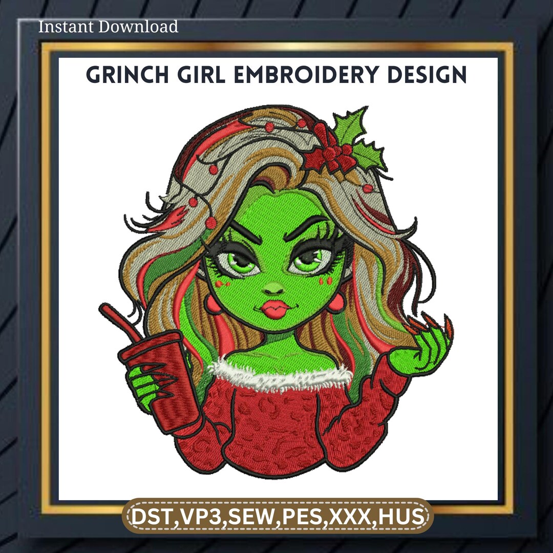 Grinch Embroidery Design, Christmas Embroidery, Merry Grinchmas ...