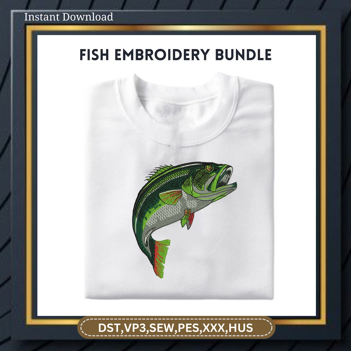 Fish Embroidery Design, Tropical Fish Embroidery, Fishing Embroidery ...