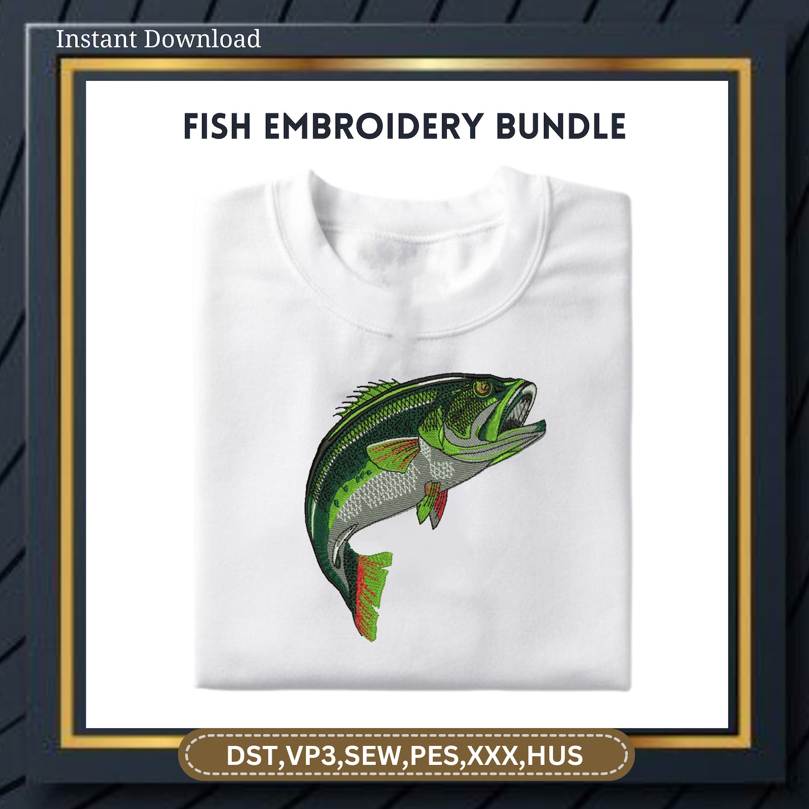 Fish Embroidery Design, Tropical Fish Embroidery, Fishing Embroidery ...