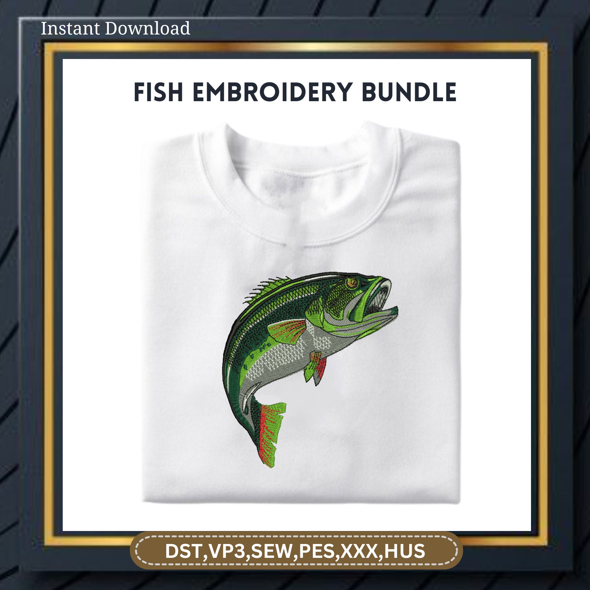 Fish Embroidery Design, Tropical Fish Embroidery, Fishing Embroidery ...