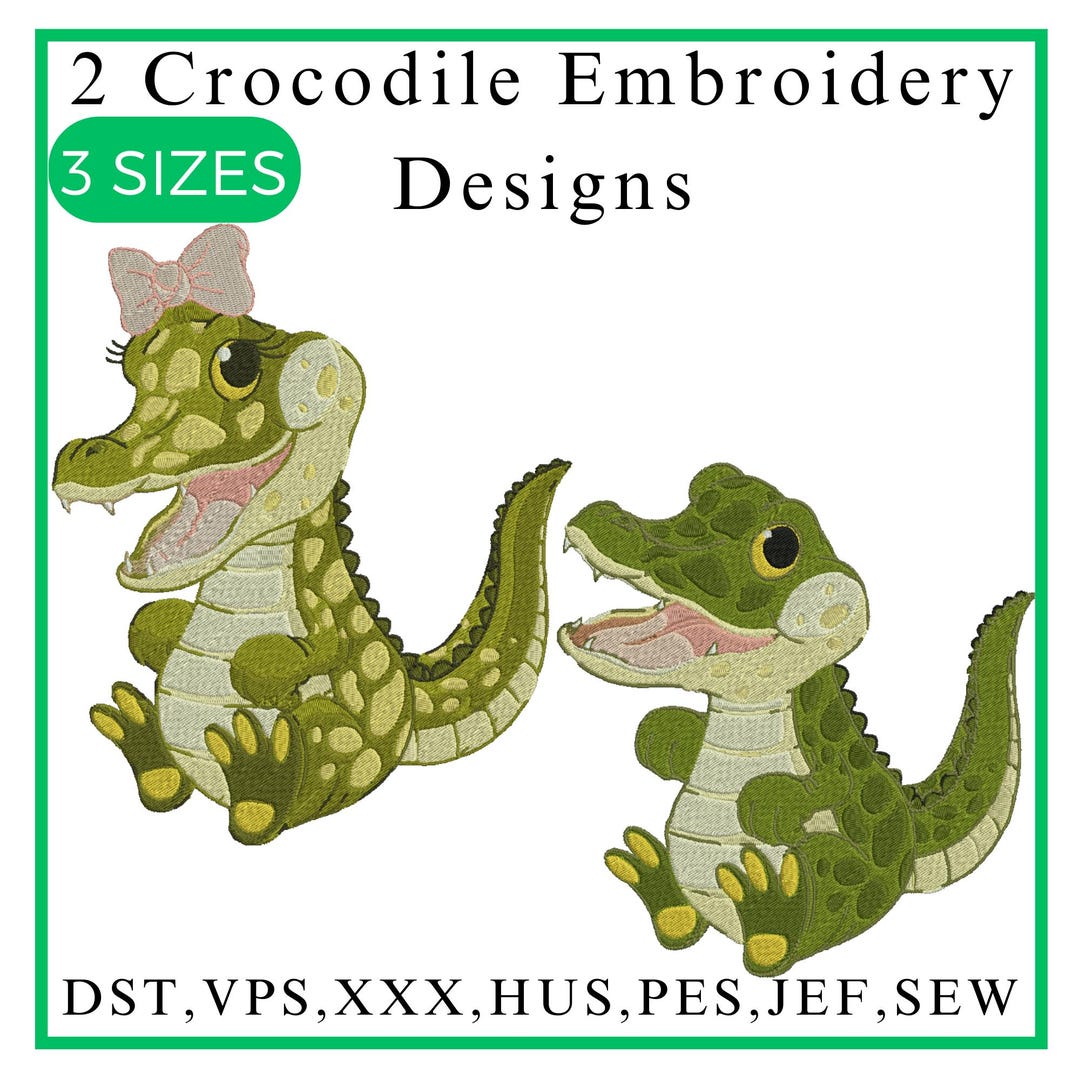 Alligator Embroidery Design, Alligator Embroidery, Preppy Alligator ...