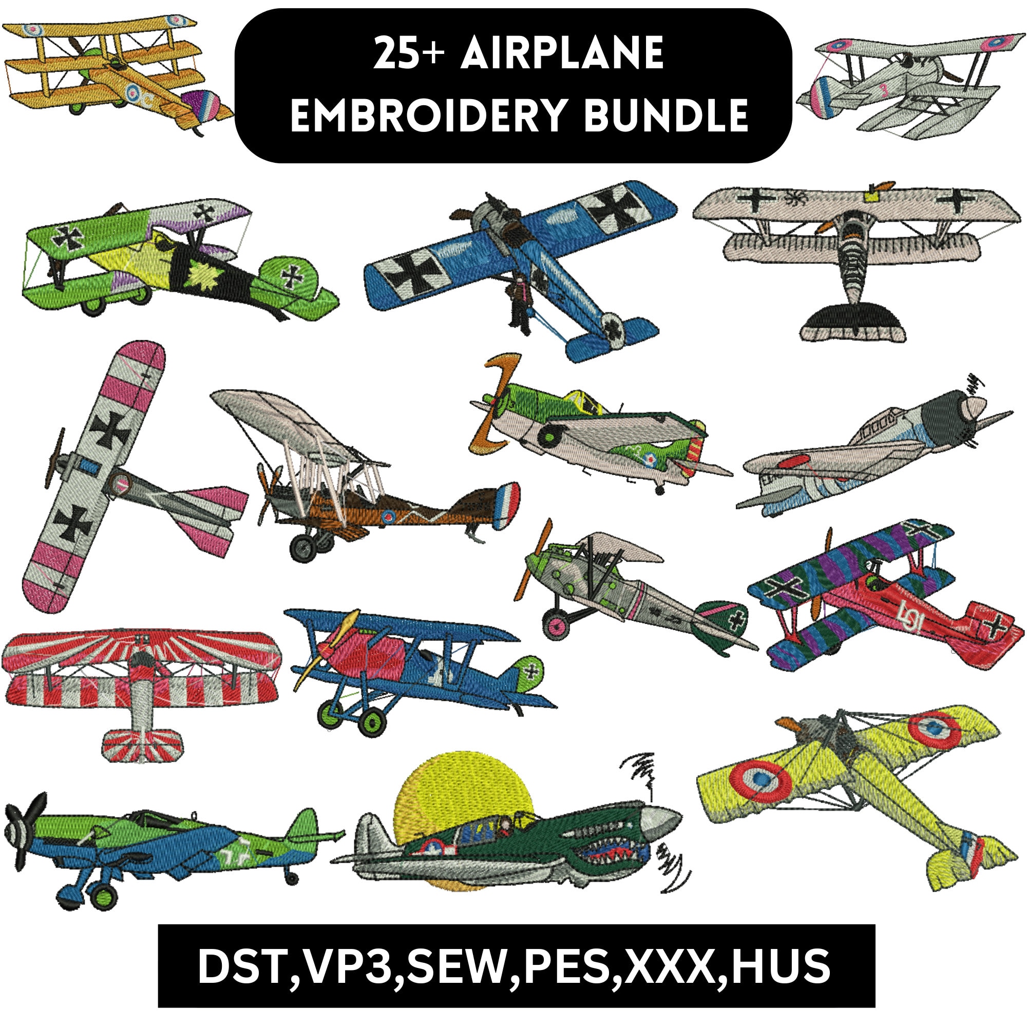 Plane Embroidery Design, Airplane Embroidery, MINI Airplane Embroidery ...