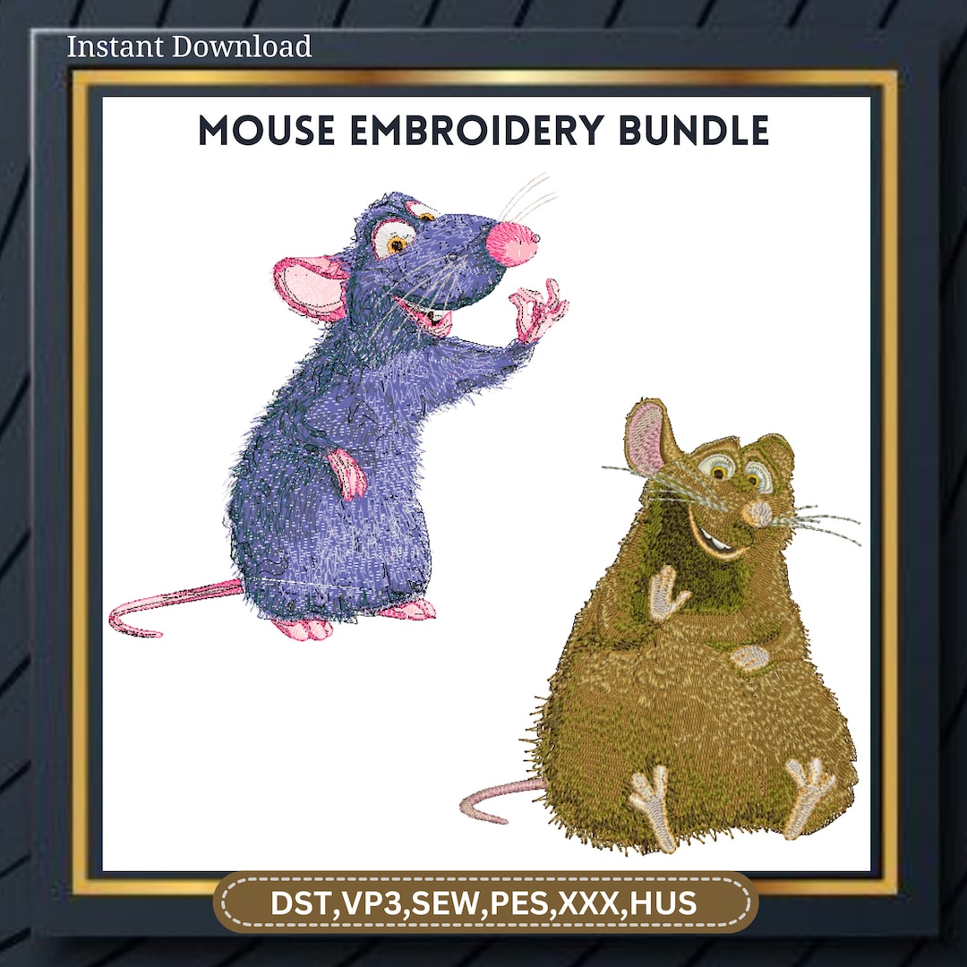 Mouse Embroidery, Ratatouille Embroidery, Mini Mouse Embroidery ...