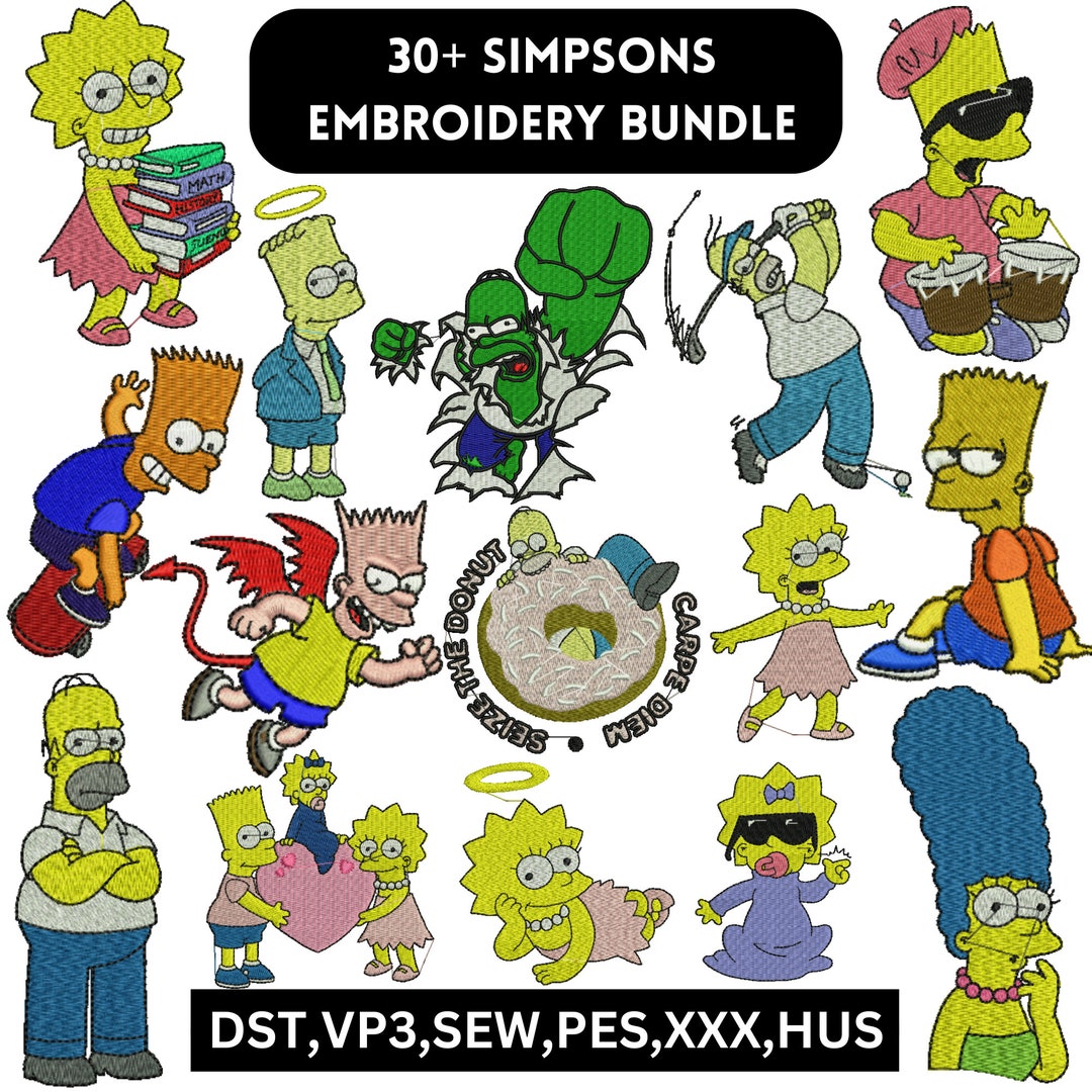 The Simpsons Embroidery Design, Bart Simpson, Simpsons 30 Embroidery ...