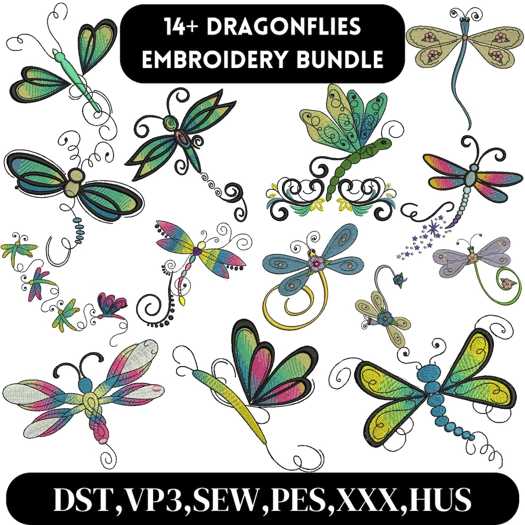 Dragonfly Embroidery Design, Embroidery Dragonfly, Applique Dragonfly ...
