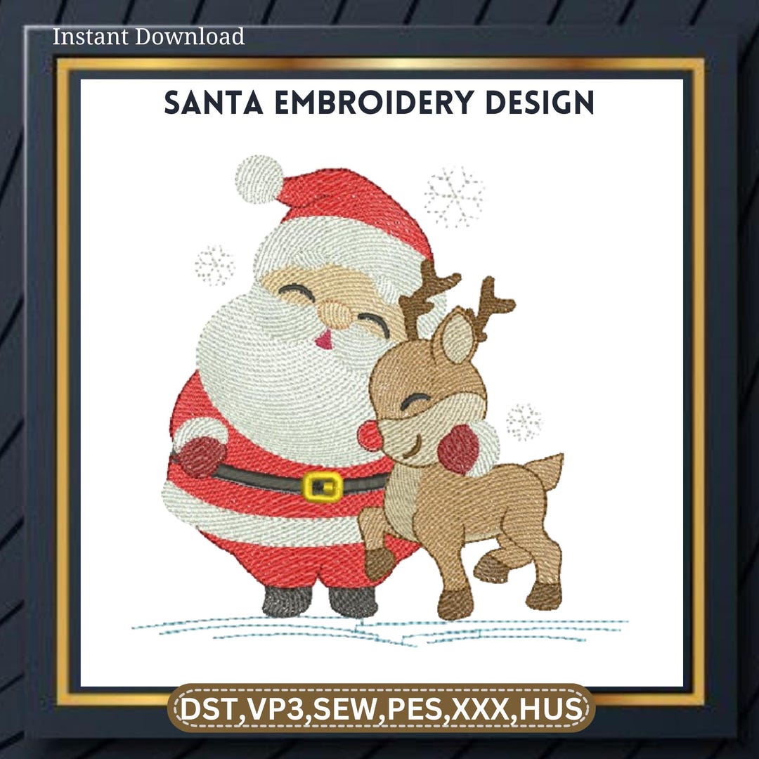 Santa Embroidery Designs, Christmas Santa Embroidery, Merry Christmas ...
