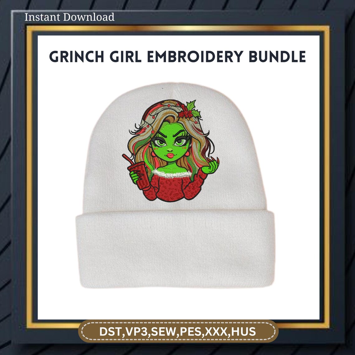 Grinch Embroidery Design, Christmas Embroidery, Merry Grinchmas ...