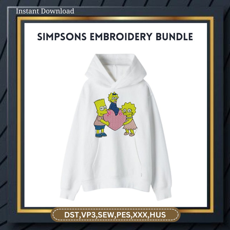 The Simpsons Embroidery Design, Bart Simpson, Simpsons 30 Embroidery ...