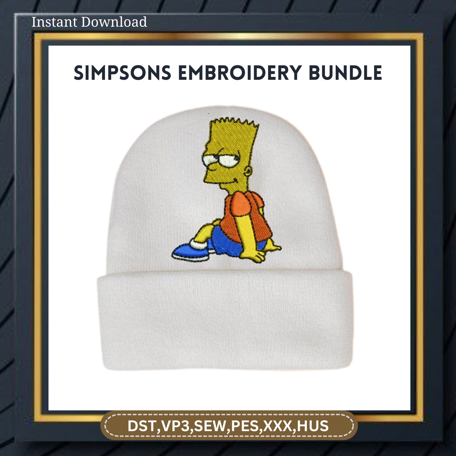 The Simpsons Embroidery Design, Bart Simpson, Simpsons 30 Embroidery ...