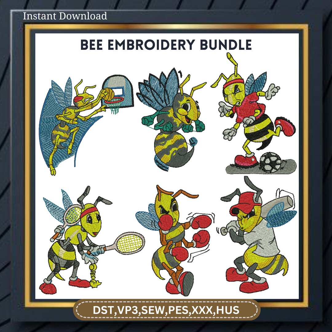 Bee Embroidery Design, Mini Bee Embroidery Design, Large Bee Machine ...