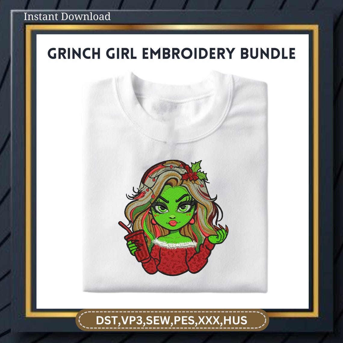 Grinch Embroidery Design, Christmas Embroidery, Merry Grinchmas ...
