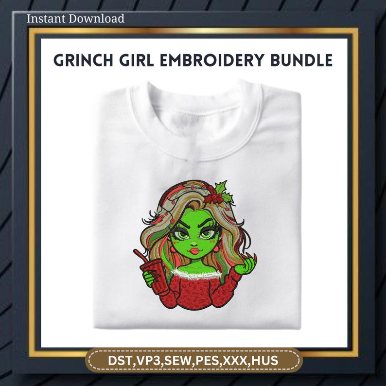 Grinch Embroidery Design, Christmas Embroidery, Merry Grinchmas ...