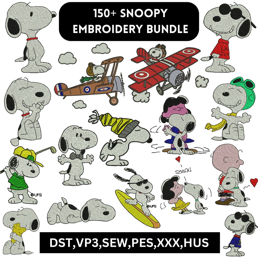 Snoopy Embroidery Design, Cute Snoopy Embroidery, Snoopy With Woodstock ...