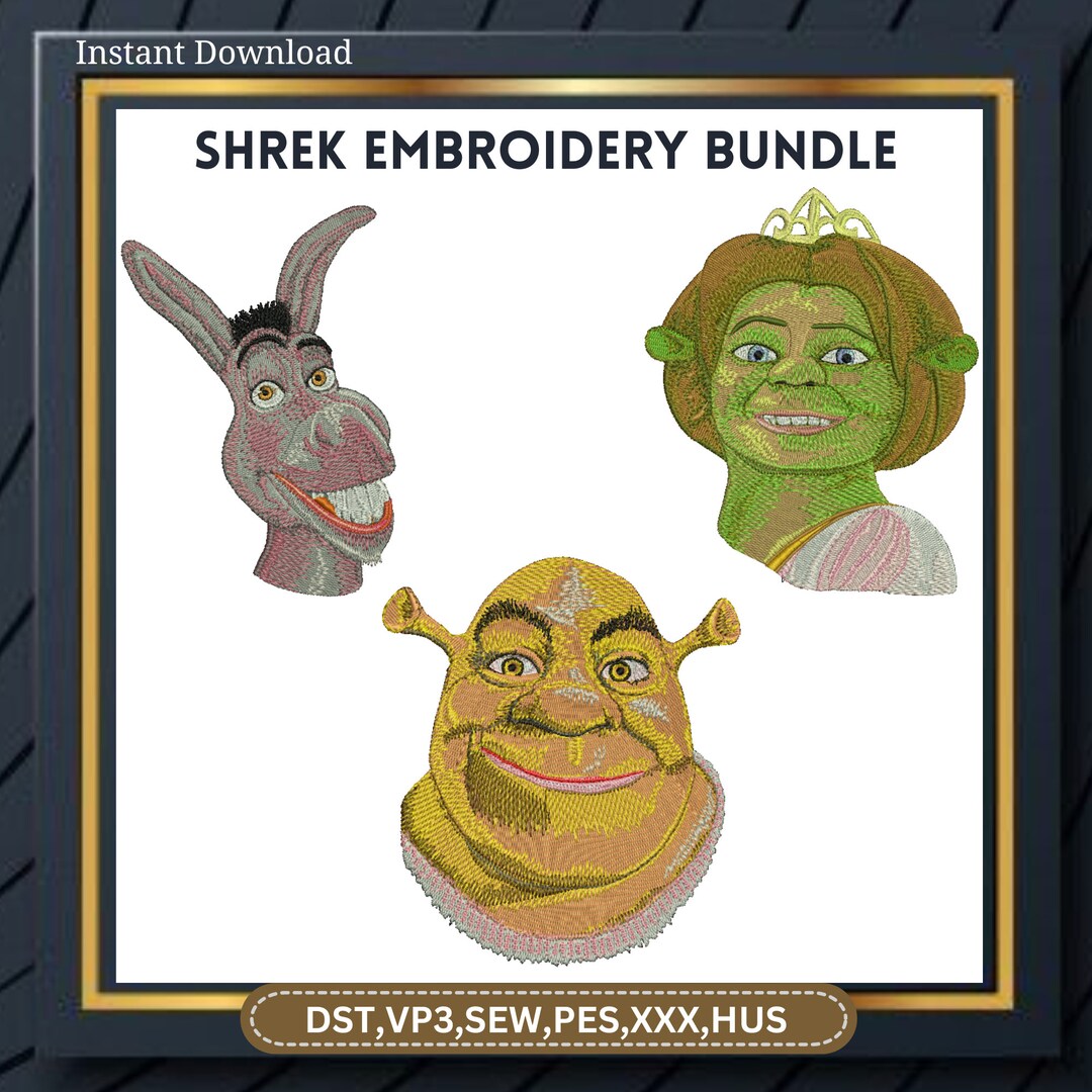 Shrek Embroidery Design Cartoon Machine Embroidery Hugging Woody ...