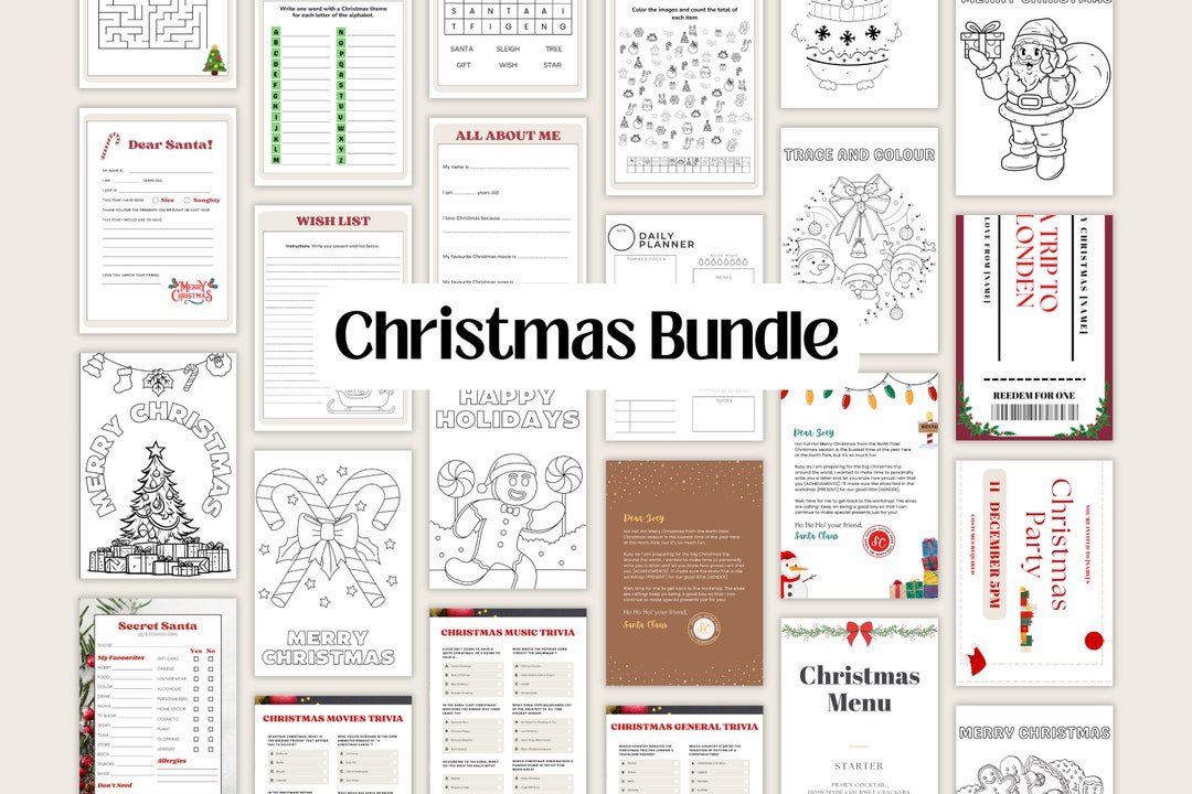 Christmas Bundle | Printable Christmas List Template | Christmas Santa ...