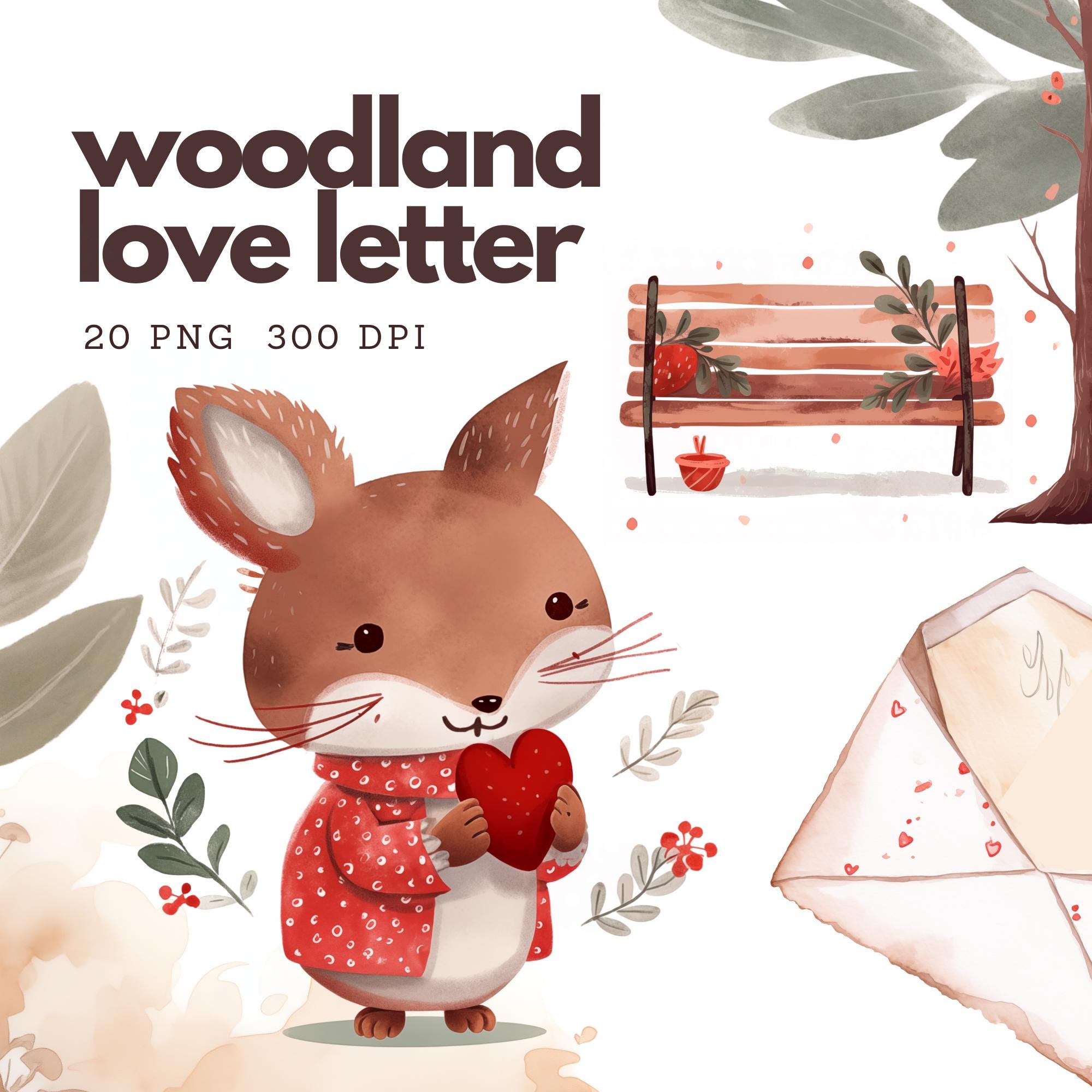 Big Bundle Woodland, Woodland Animals Clipart Boho Watercolor Nursery ...