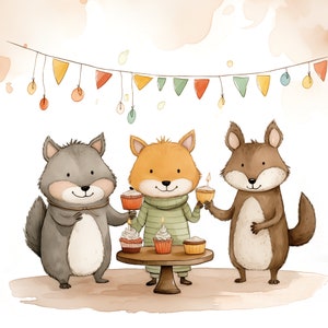 Woodland Animals Clipart, Birthday Clipart, Woodland Baby Shower ...