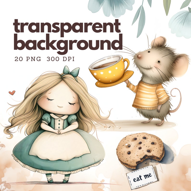 Alice in Wonderland Clipart Alice Clip Art Watercolor Alice Adventures ...