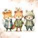 Woodland Animals Clipart Cute Nursery Art Graphics Bear, Fox, Rabbit in ...