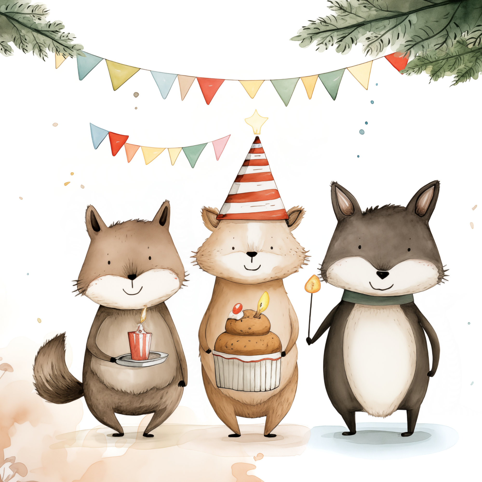 Woodland Animals Clipart, Birthday Clipart, Woodland Baby Shower ...