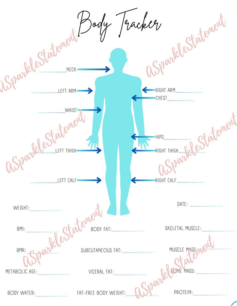 Body Measurements Tracker - Etsy