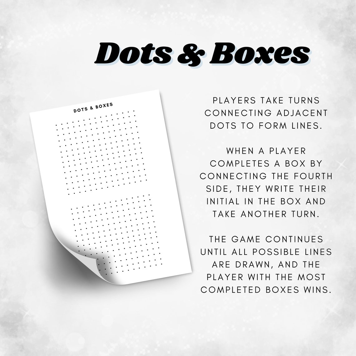 Classic Printable Games Set, Tic Tac Toe, Battleships, Dots & Boxes ...