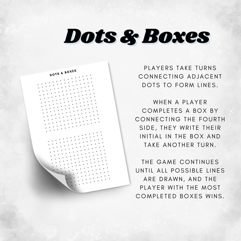 Classic Printable Games Set, Tic Tac Toe, Battleships, Dots & Boxes ...