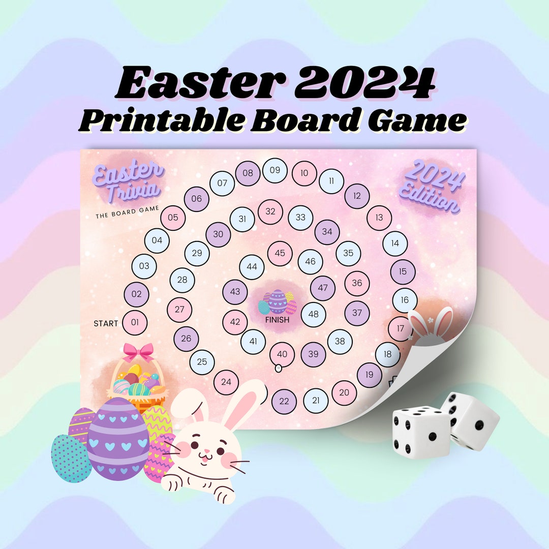 Kids Easter Printable Board Game 2024, Easter School Games, Easter ...