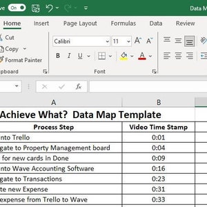 Data Map RPA Excel Template Process Map Template for Robotic Process Automation Documentation ...