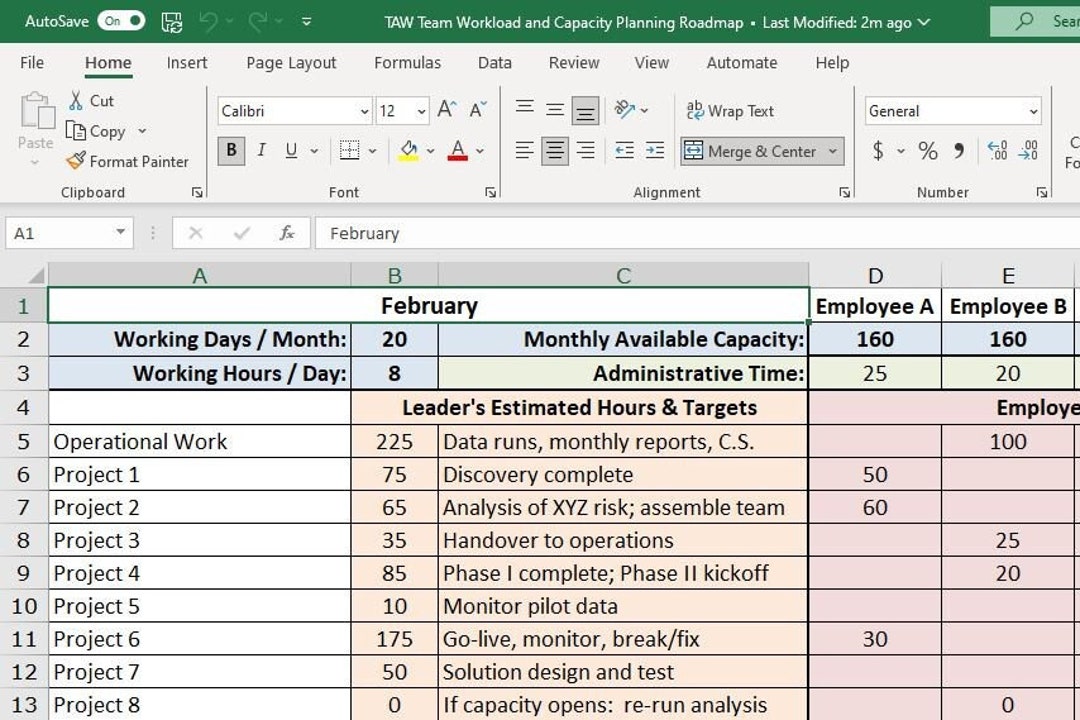 Team Workload Roadmap Capacity Planning Worksheet Capacity Planning ...