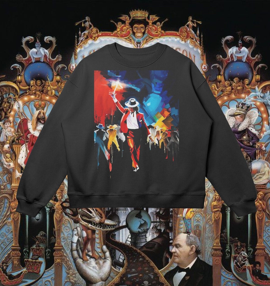 Iconic Michael Jackson Unisex Oversize Crewneck, Michael Jackson King ...