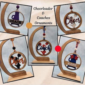 Cheerleading Squad Gift: Wood Ornaments for Cheerleaders and Coaches - Etsy