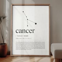 Cancer Zodiac Wall Art Digital Download, Cancer Horoscope Wall Decor ...