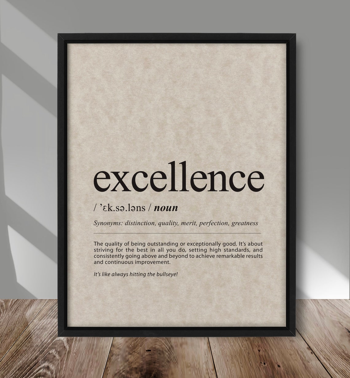 Excellence Definition Print, Excellence Definition Art Poster ...
