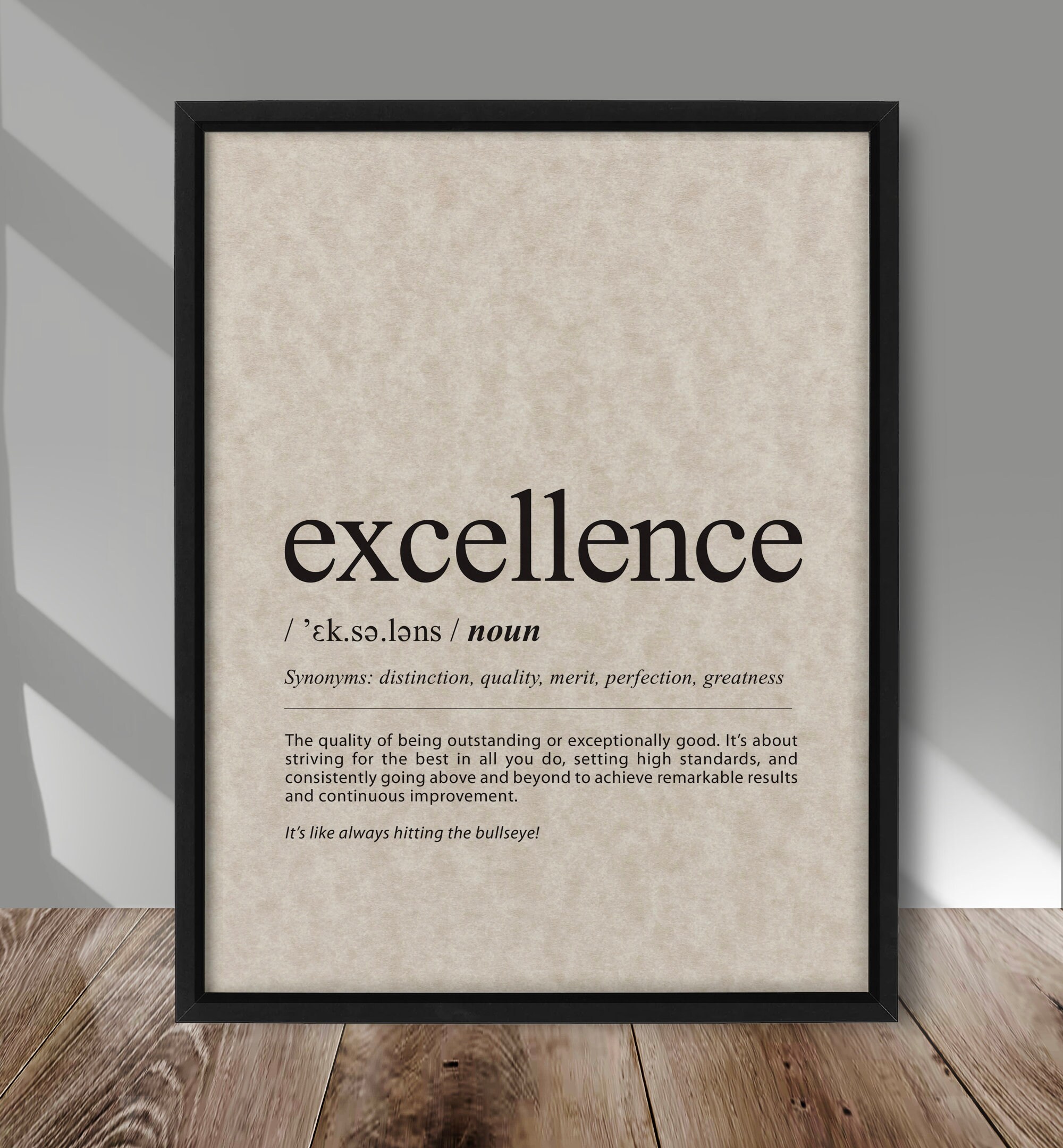 Excellence Definition Print, Excellence Definition Art Poster ...