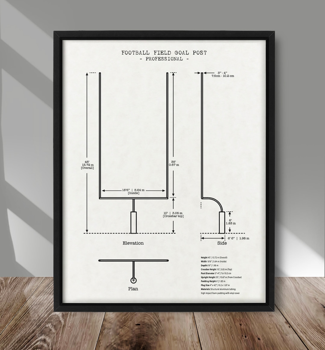 Football Field Goal Post Print, American Football Goal Post Poster ...