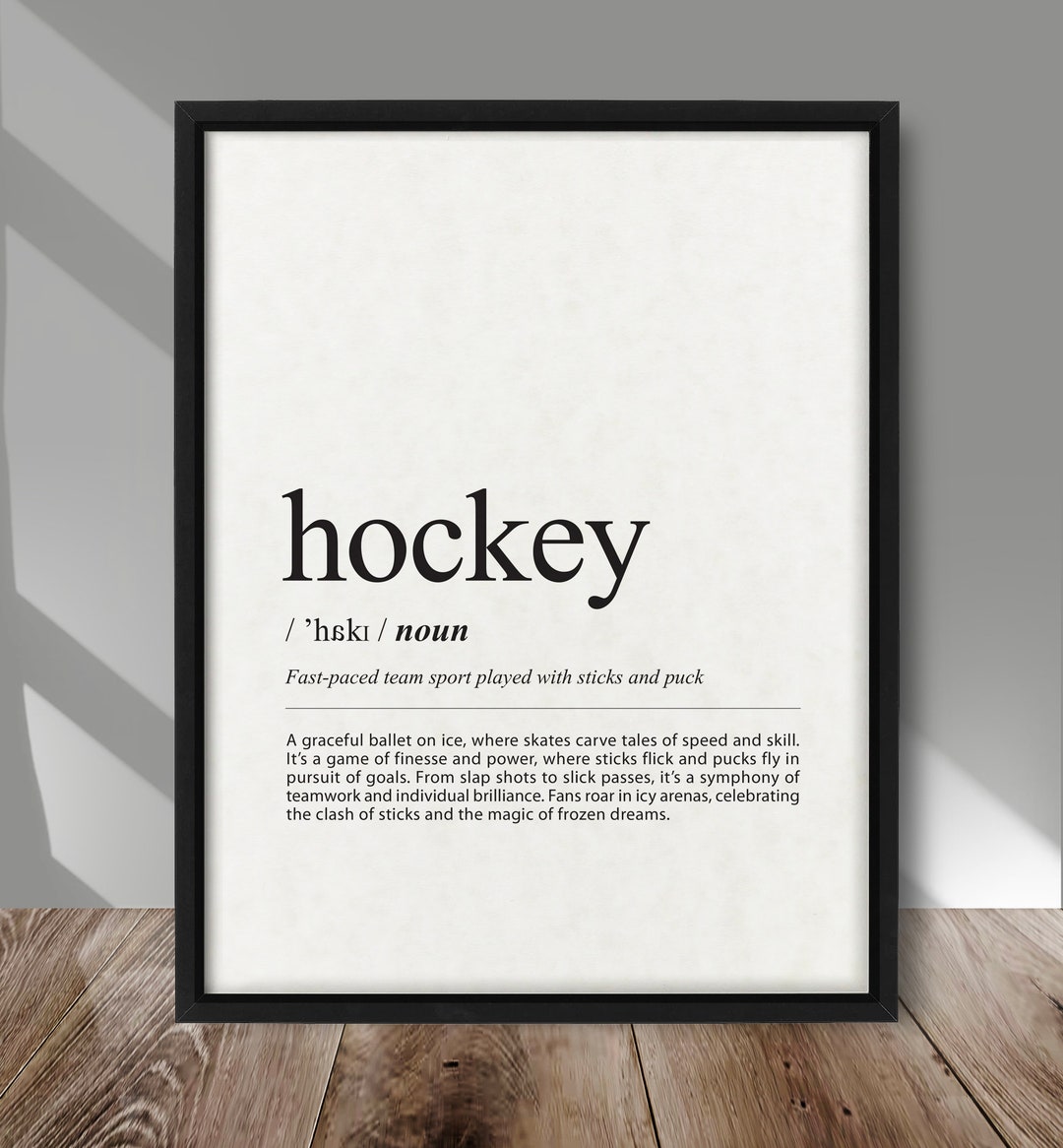 Hockey Definition Print, Hockey Sport Definition Wall Decor, Ice Hockey ...